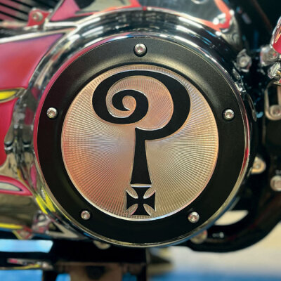 Indian Larry, ''Question Mark'' derby cover. Matte black/clear ...
