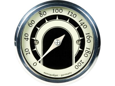 motoscope tiny speedster Speedometer Scale: 200 mph; 200 km/h; Scale ...