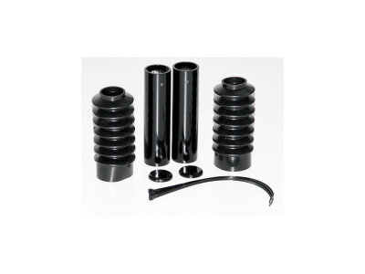 6-Piece Fork Covers with lower Fork Rubbers Plain Black Gloss Powder ...